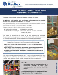 Catalogues - équipements d'entreposage et manutention Pedlex
